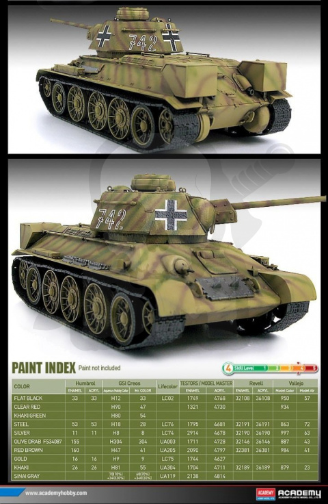 Battle-Models > Academy 13502 German T-34/76747 (r) 1:35